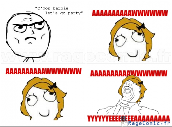 I'm a barbie girl - Aqua - Aww Yea Guy - Rage Comics Francais, Troll face