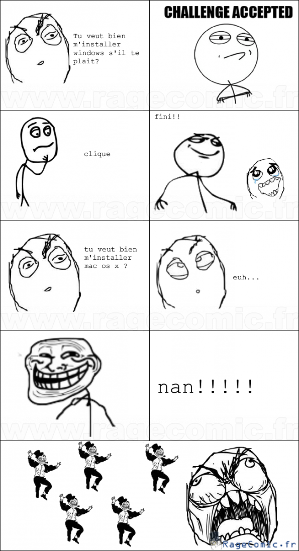 Mac and pc - Trollface - Rage Comics Francais, Troll face